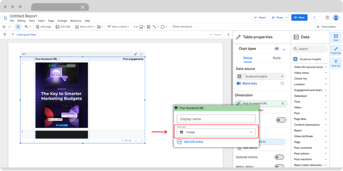 How to use the menu and controls in Looker Studio