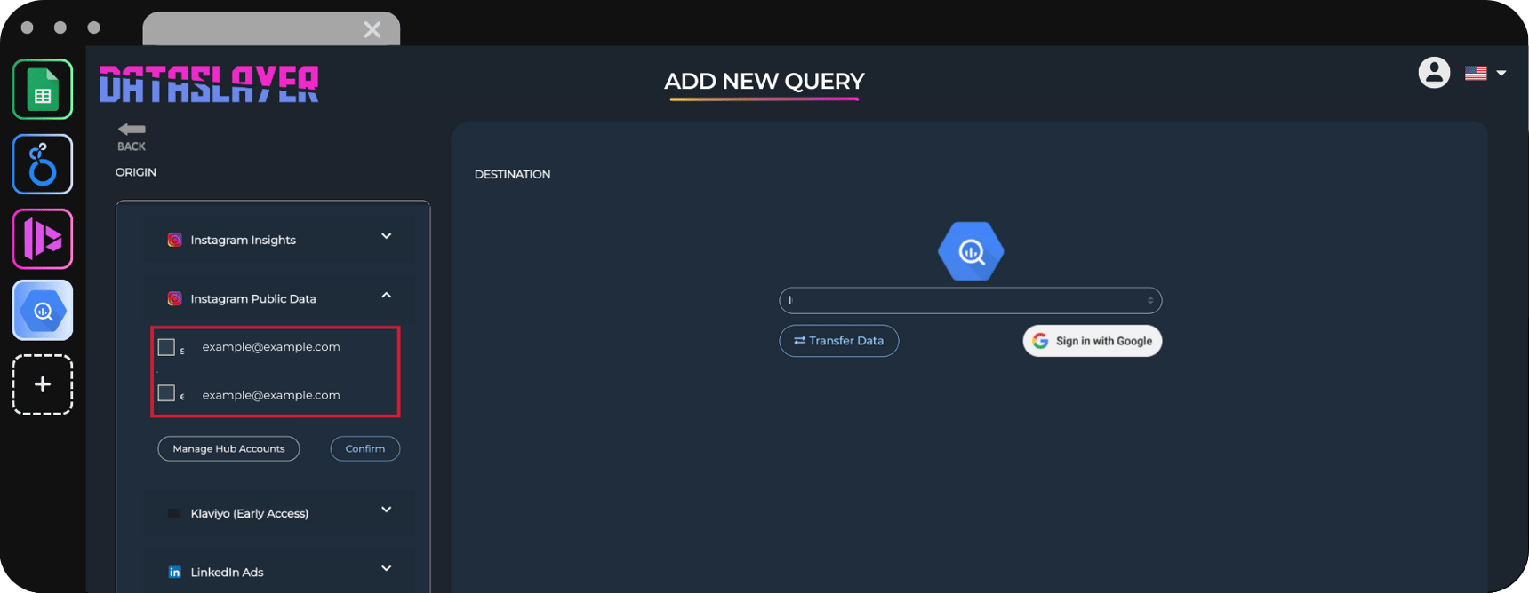 Getting started with Dataslayer for BigQuery