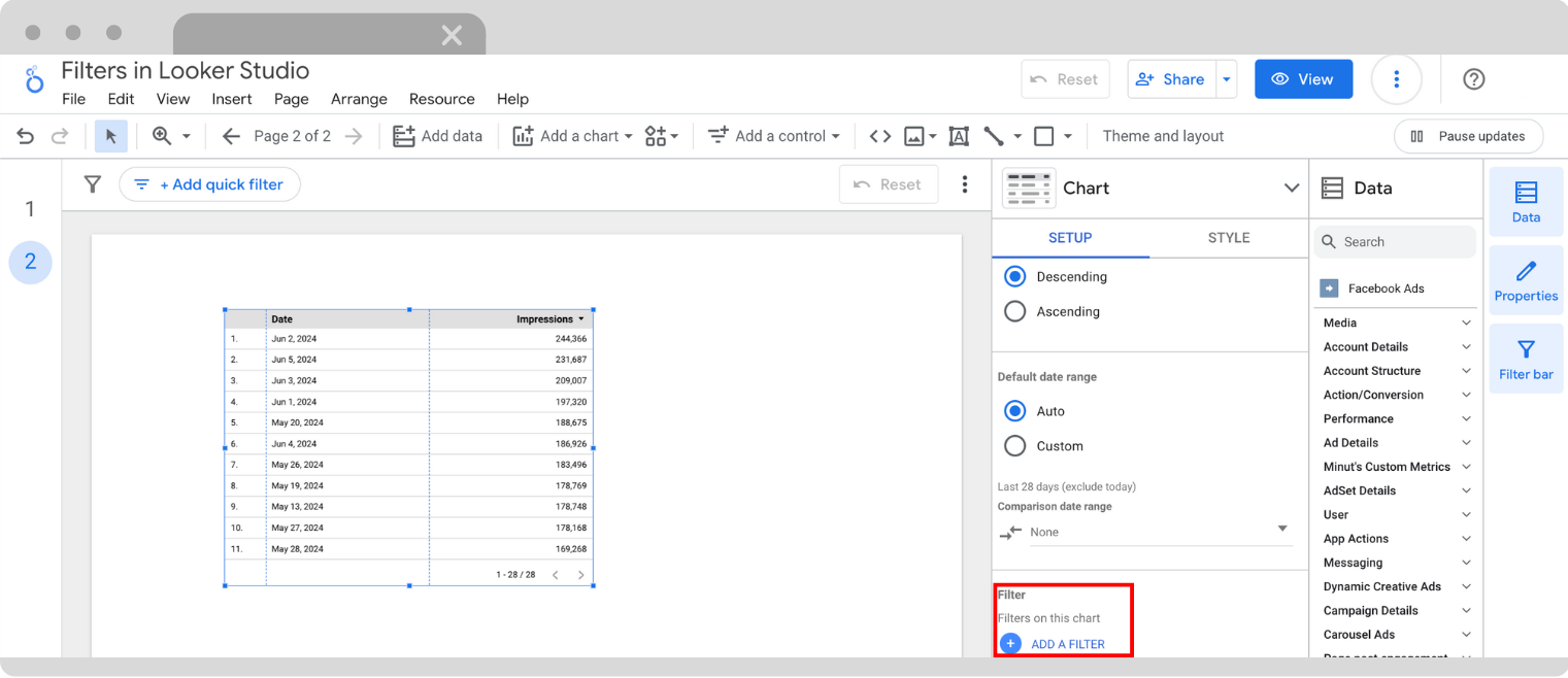 How to filter, sort, and run calculations in Looker Studio