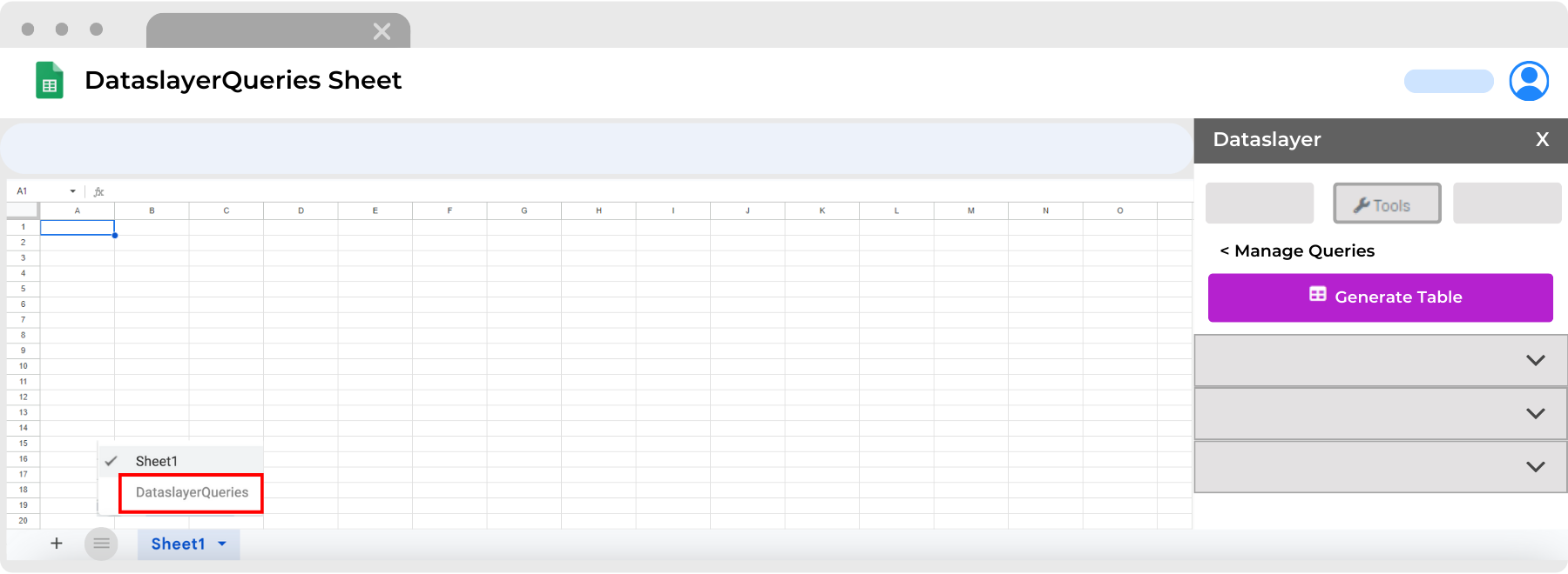How to find the query sheet?
