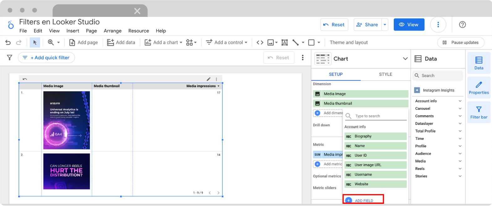 How to filter, sort, and run calculations in Looker Studio