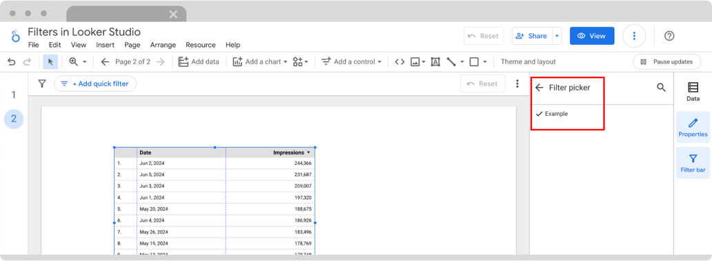 How to filter, sort, and run calculations in Looker Studio