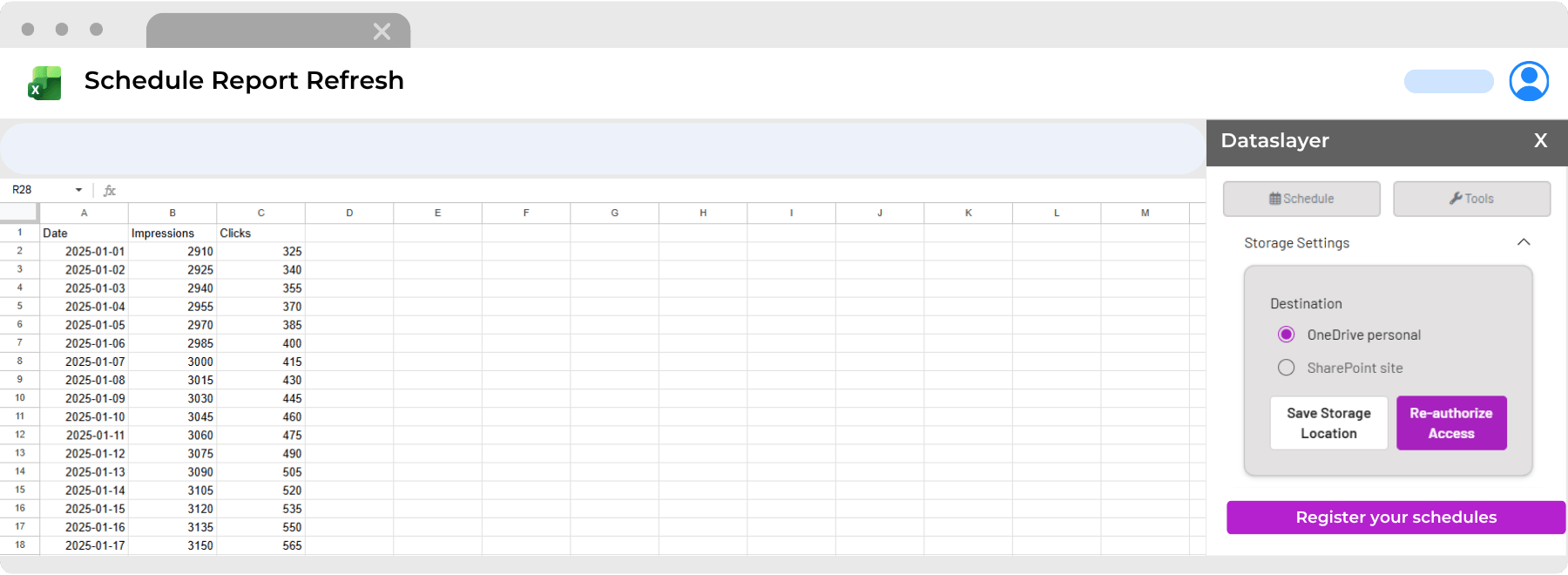 How to schedule report refresh?
