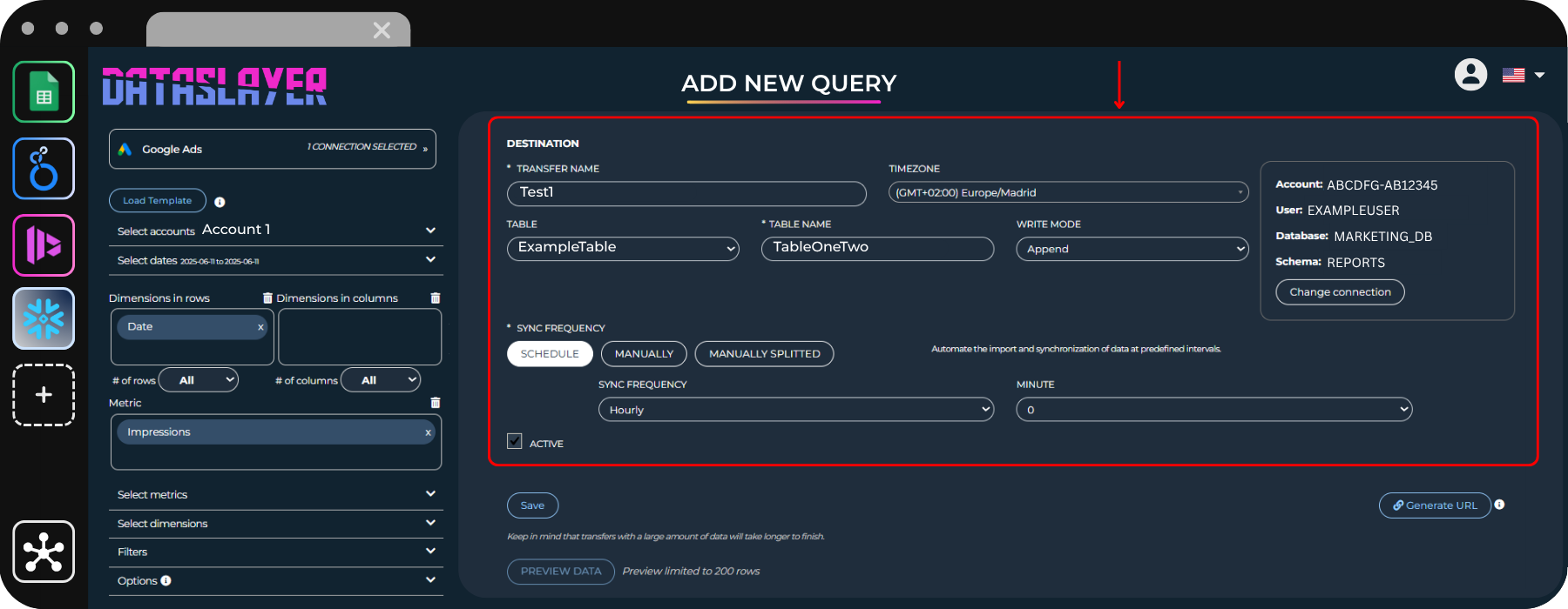 How to import Snowflake data into Looker Studio