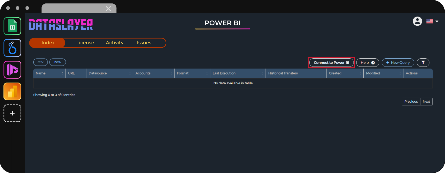 How to update my Dataslayer Power BI connector