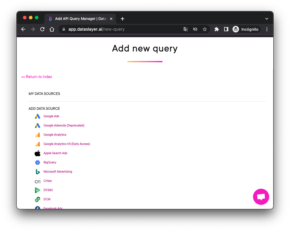 Cómo usar Dataslayer API Query Manager