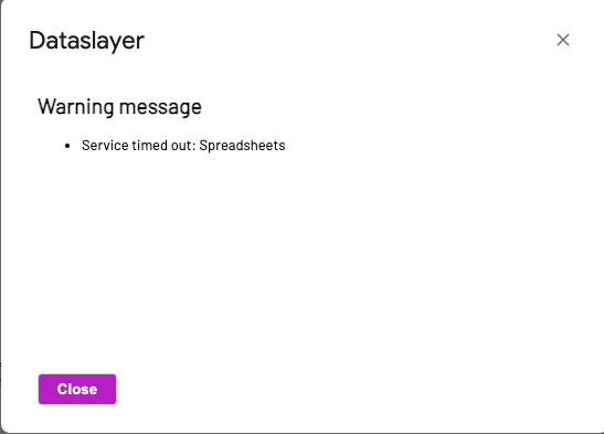 "Service timed out: Spreadsheets" - Why it happens and how to fix it